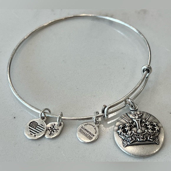 Alex and Ani | Jewelry | Alex Ani Queens Crown Charm Bangle In ...